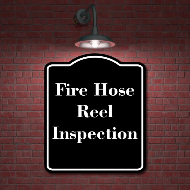 FIRE HOSE REEL Inspection BLACK Aluminum Composite Sign £12.52 ...