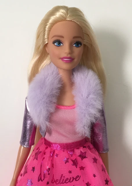 MATTEL BARBIE PRINCESS Adventure Fashion Doll wearing Pink Gown Purple ...