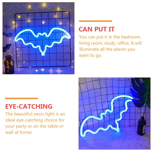 LED BAT LIGHT Modeling Decorative Night Lamp Halloween Neon Sign £8.99 ...