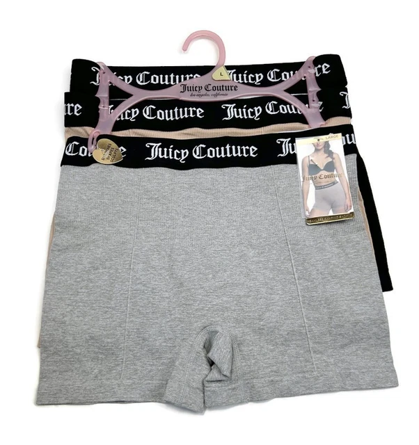 JUICY COUTURE SEAMLESS Shaping Shorts 3 Pack Logo Waist Womens Size ...