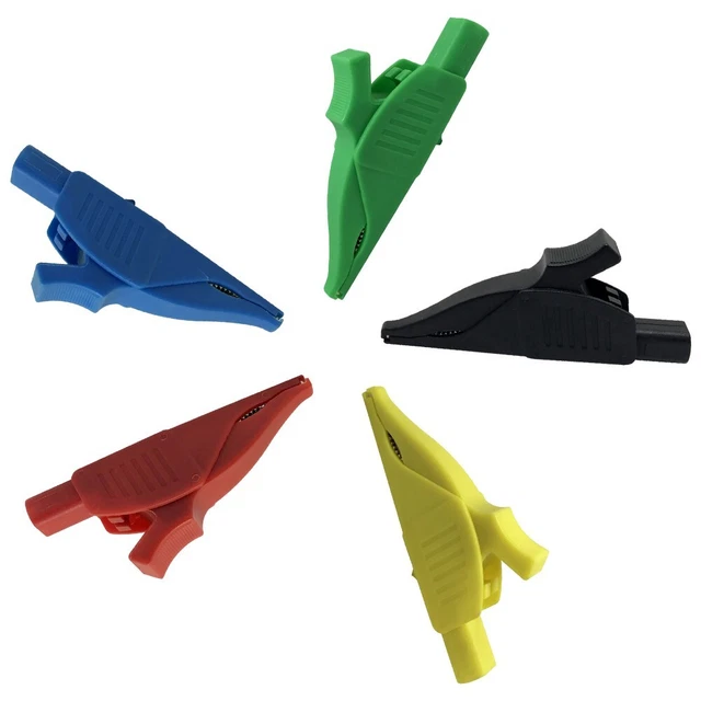 CLIPS ALLIGATOR ISOLÉS avec fiches banane 4 mm pour projets électriques ...