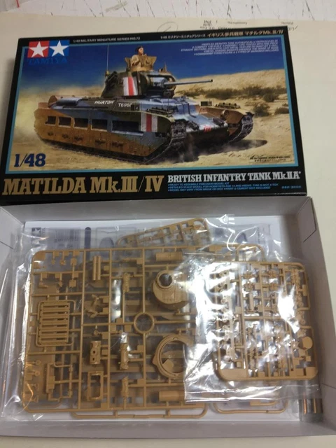 B) TAMIYA MATILDA Tank 1/48 model kit all complete checked Tamiya ...