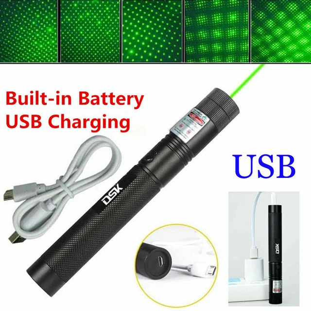 990MILES GREEN LASER Pointer Pen 532nm Astronomy Star Beam USB ...
