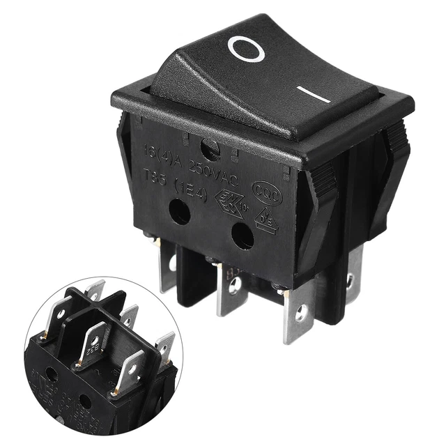 DPDT 6P 2POSITION 2NO 2NC ON-OFF Snap in Rocker Switch 16A/250V AC $6. ...
