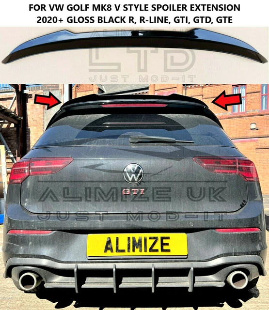 FOR VW GOLF MK8 R GT R-LINE GTI GTE TDI TSI 2020 ON REAR ROOF V SPOILER ...