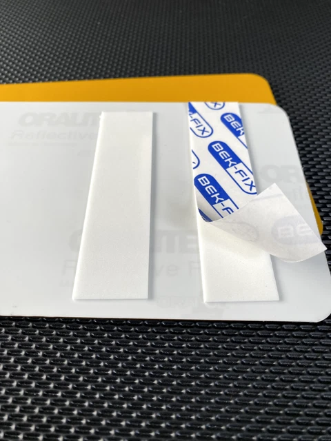 40 NUMBER PLATE Sticky Pads Self Adhesive Pre-Cut Strips License Plate ...