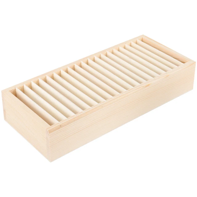 RIBBON BOX WOODEN Wrapping Paper Storage Gift Holder Organizer £19.69 ...