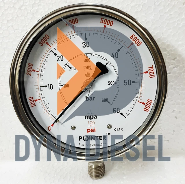 TESTEUR DE MANOMÈTRE de buse d'injecteur diesel triple échelle 60 MPA ...