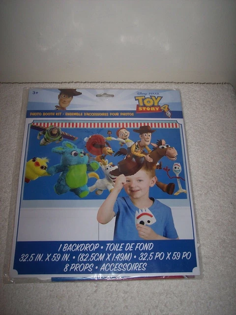 TOY STORY 4 Photo Booth Kit Backdrop 8 Props Birthday Party Kids New in ...