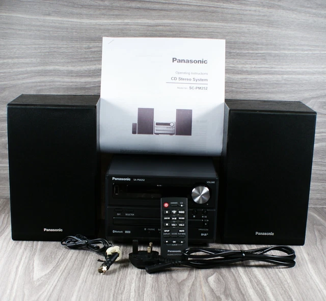 PANASONIC SA-PM252 DAB+ Bluetooth CD Shelf Micro Hi-Fi Stereo System ...