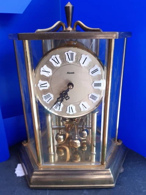 KUNDO PENDULE PERPETUELLE A POSER EN LAITON ET VERRE A RESTAURER H 23cm ...