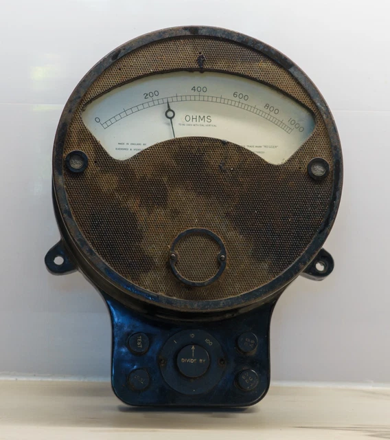 ANTIQUE VINTAGE BAKERLITE Megger Ohms Meter 1884 wall mounting £49.99 ...