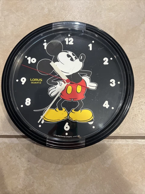 VINTAGE WALT DISNEY Mickey Mouse Wall Clock Lorus Quartz. Made Japan $0 ...