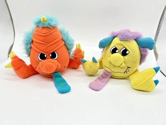 2 VINTAGE GRUMPLES Razzcals Clapper 1986 Matchbox Plush Soft Toy Yellow ...