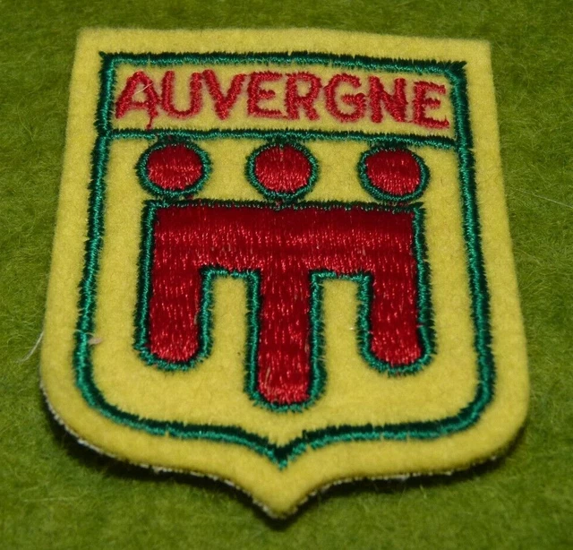 ANCIEN ÉCUSSON À coudre en feutre brodé neuf blason d'Auvergne Vintage patch EUR 5,00 - PicClick FR
