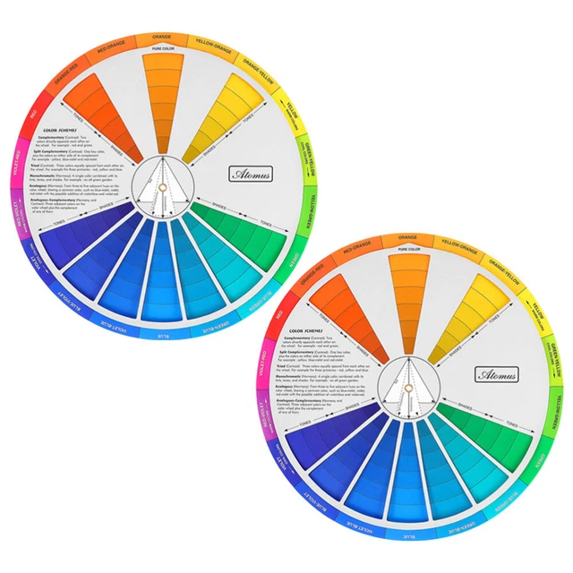 2 PCS COLOR Card Gradient Wheel Professional Chart Watercolor Tools £10 ...
