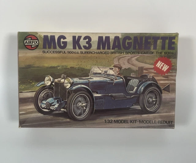 VINTAGE AIRFIX 1:32 MG K3 Magnette 1100cc Supercharged Sports Car 03443 ...