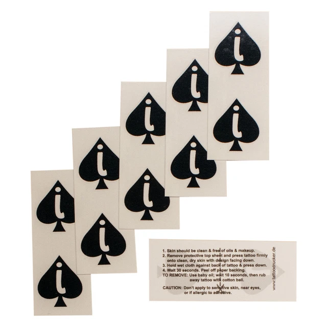 10 MINI JACK of Spades Logo als einmal Tattoo in schwarz (10) EUR 4,50 ...