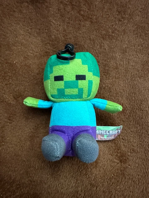 MINECRAFT ZOMBIE BAG clip soft toy plush £8.99 - PicClick UK