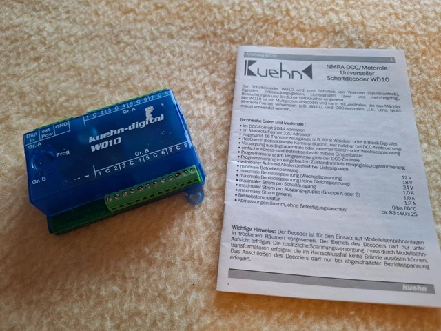 WD10 SCHALTDECODER MIT Anleitung von kuehn-digital EUR 22,00 - PicClick DE
