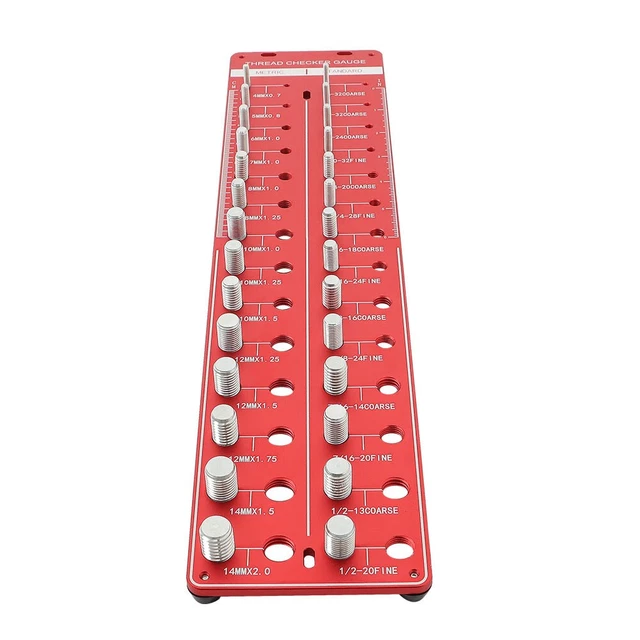 INCH AND METRIC Screw Nut and Bolt Thread Checker Thread Gauge 28 Holes ...