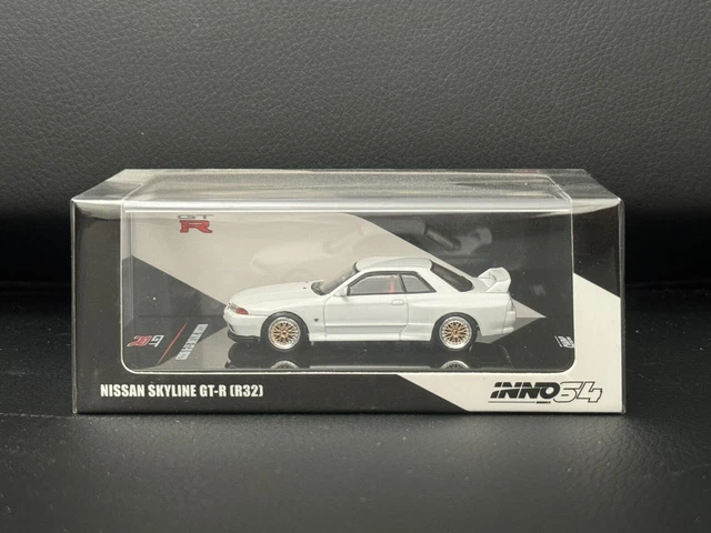 INNO64 NISSAN SKYLINE GT-R (R32) White with Gold BBS £44.99 - PicClick UK