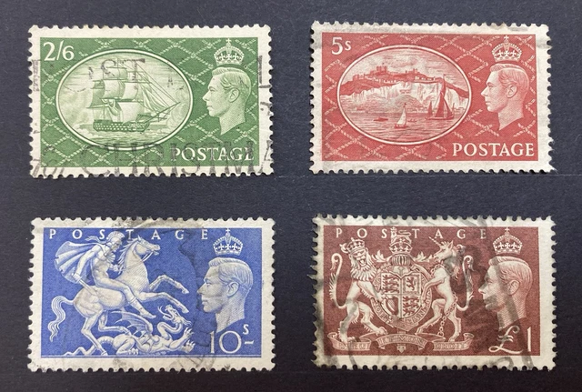 GB KING GEORGE VI High Values SG509 to 512, 1951, Good Used, Cat £25 £6 ...