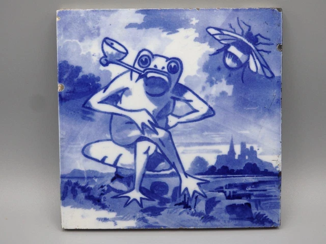 EXTREMELY RARE COPELAND AESTHETIC FROG TILE 1880s 'THE BUMBLEBEE!' 6 ...