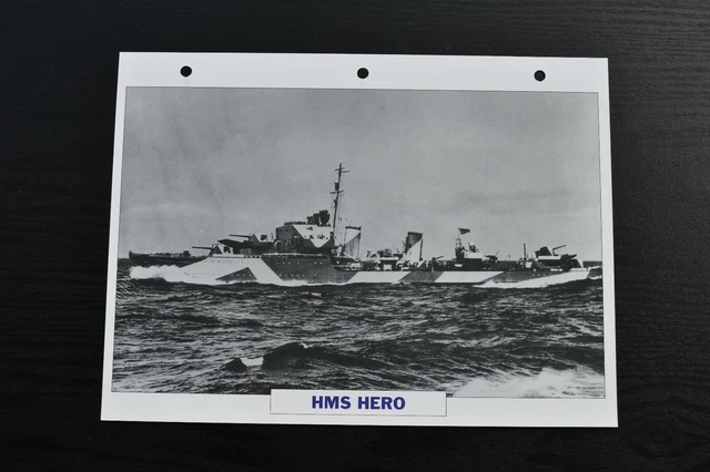NAVAL DESTROYERS HMS Hero 1936 Fleet Destroyer Photo Print Maxi Card £4 ...