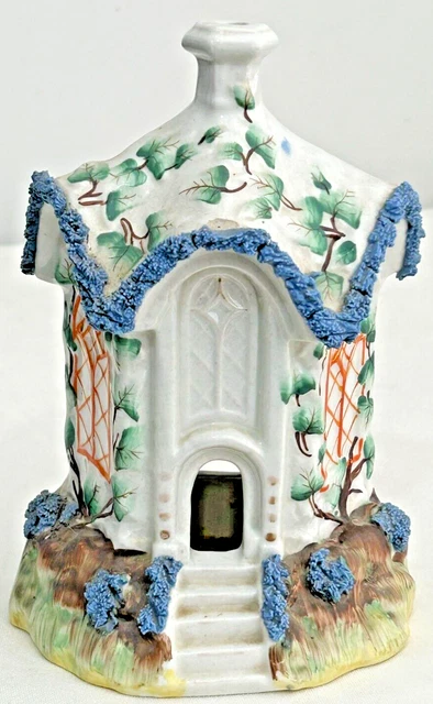 ANTIQUE CERAMIC VICTORIAN Staffordshire pastel burner house Very pretty ...