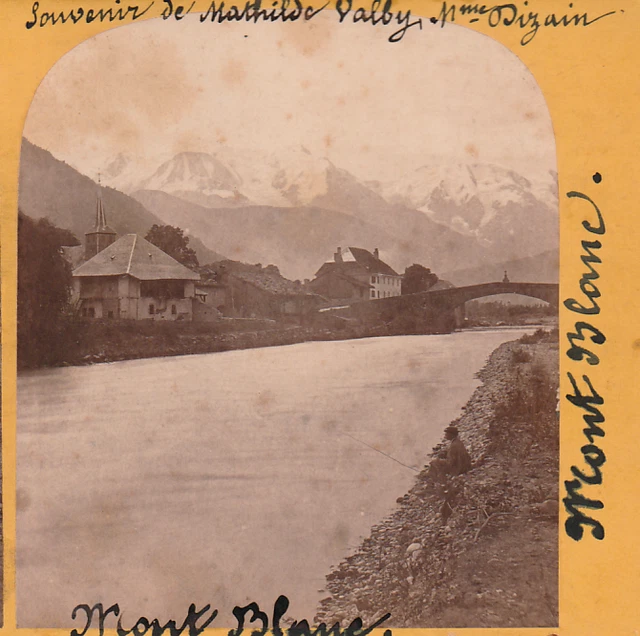 RARE VUE CARD Stereo Carton Le Mont Blanc Vu Du Pont Saint Martin 1871 Savoie EUR 79,00 ...