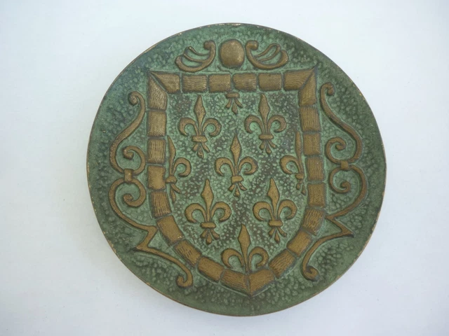 ANCIEN VIDE POCHE en bronze signé Max Le Verrier Fleur de France ...