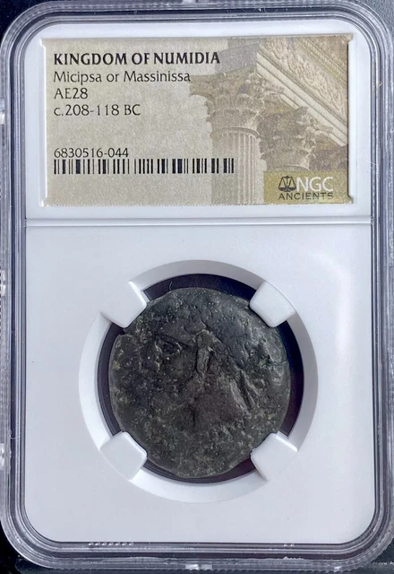 NUMIDIAN EMPIRE 208BC-118BC NGC Ancient BC Micipsa Roman Punic War Era ...