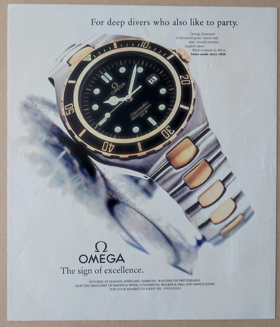 OMEGA SEAMASTER WATCH Original UK Press Advert 1992 £5.91 - PicClick UK