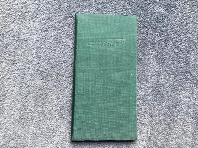 GREEN SATIN LOOK Original Concorde British Airways Original Notebook ...