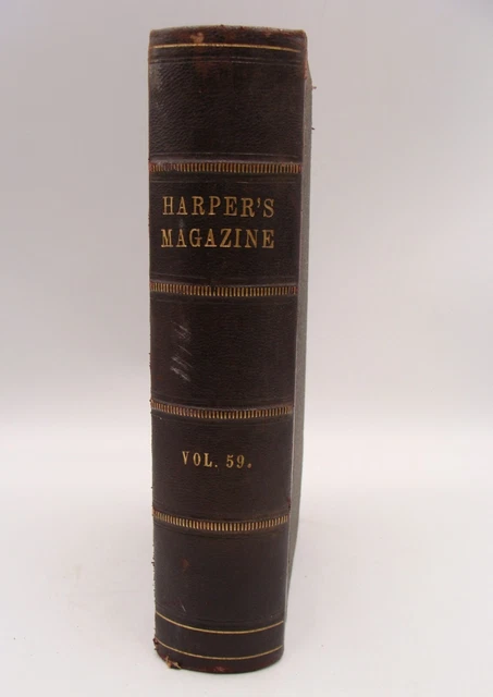 HARPER'S NEW MONTHLY Magazine Vol. 59, Fine Black Bound Spine June ...