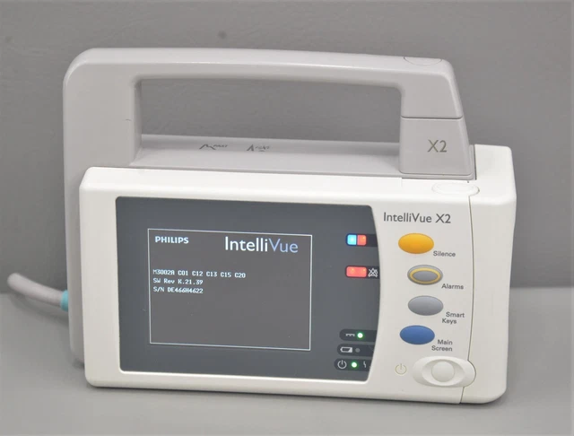PHILIPS INTELLIVUE X2 M3002A Patient Monitor 865039 E.C.G. Resp Sp O2 ...