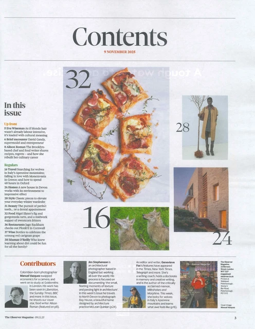 OBSERVER MAGAZINE: ALISON Roman, David Gandy, Nigel Slater, Eva Wiseman ...