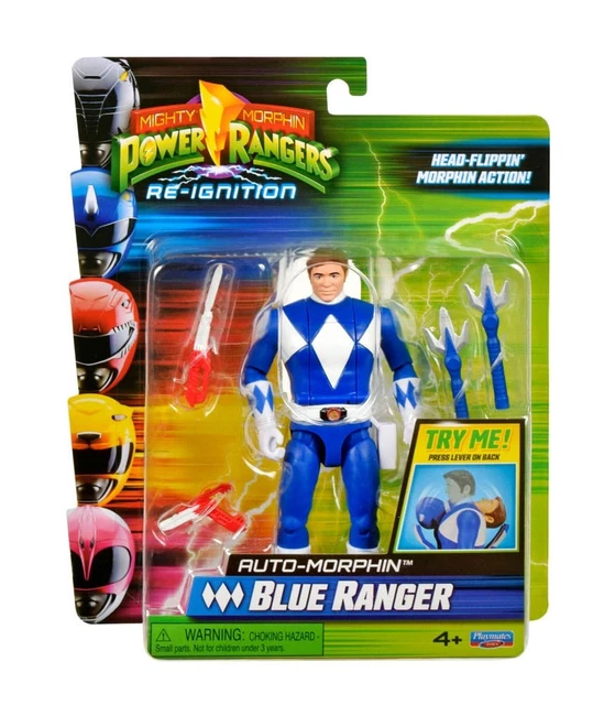 MIGHTY MORPHIN POWER Rangers Action Figura Auto-morphin Blue Ranger 12 ...