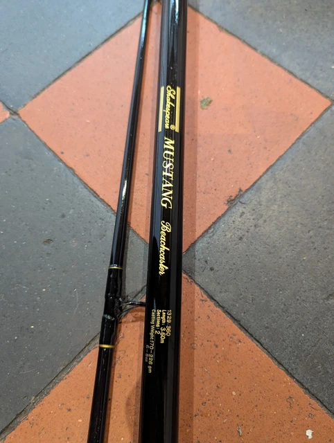SHAKESPEARE MUSTANG 3.60 mtr Fishing Rod 2 Piece 6-8 Oz Beach Caster ...