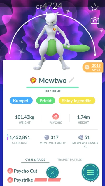 POKEMON TRADE GO - Shiny Mewtwo with 3Moveset Maxed Level 50 - Best PVP ...