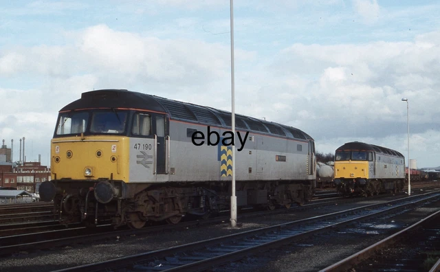 35MM RAILWAY SLIDE- Diesel Electric Locos Class 47. 47190 & 47193 @ E ...