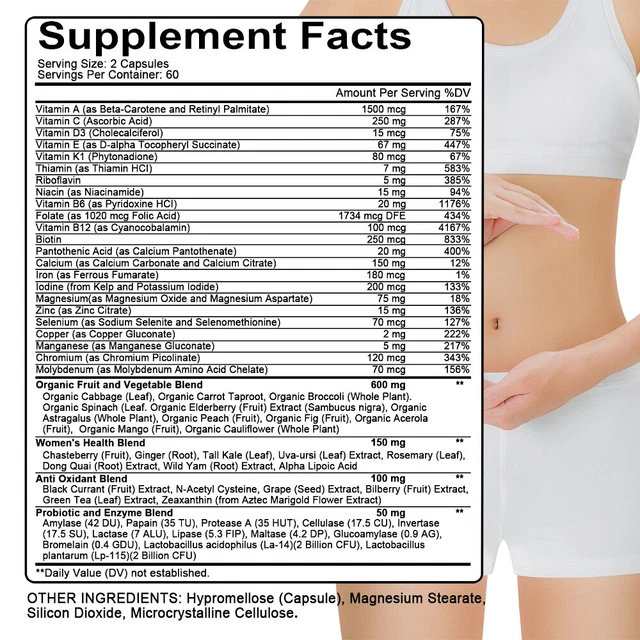 Womens Multivitamin Highest Potency Daily Vitamins And Minerals
