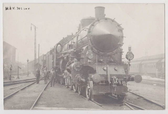 DAMPFLOK MÁV BAUREIHE 301, Echtfotokarte (Eisenbahn Lokomotive Ungarn ...