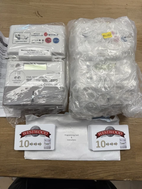 2X EMLITE EMA1.Z V3 Single Phase Electricity Meter Prepayment RFID Card ...