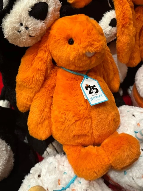RADIANT JELLYCAT 25TH Anniversary Orange Bunny Plush - with Tags Dust ...