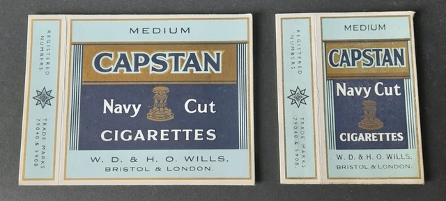 CAPSTAN NAVY CUT Medium 20 & 10 Cigarette Packets Empty No Inner ...