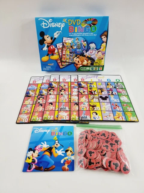 DISNEY DVD BINGO Mattel Family Fun Complete Magical Game Movie Clips £ ...
