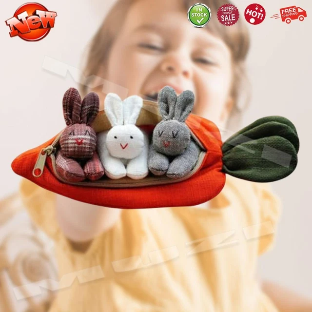 ~ MINI CARROT Wallet Dolls Money Box Rabbit Toy for Kid Easter Gift ...