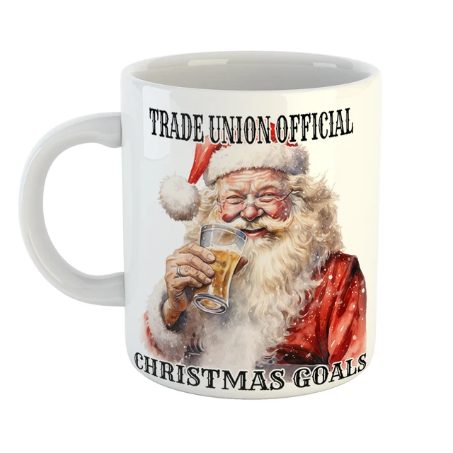 PERSONALISED TRADE UNION Official Christmas Goals Secret Santa Mug ...